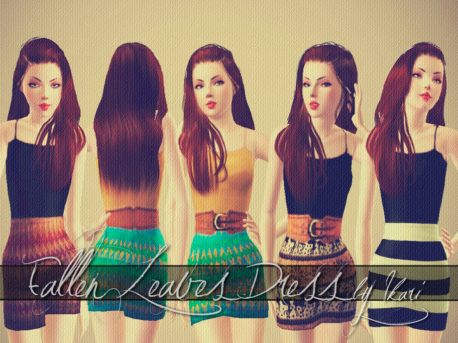 The Sims Resource | [IW] AF Fallen Leaves Dress