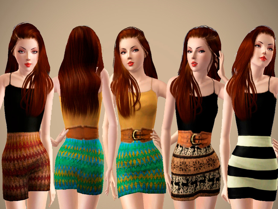 The Sims Resource | [IW] AF Fallen Leaves Dress