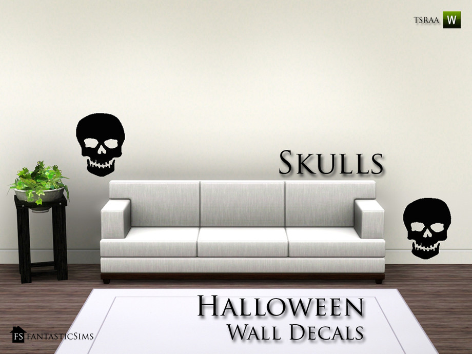 The Sims Resource | Halloween Wall Decal Skull