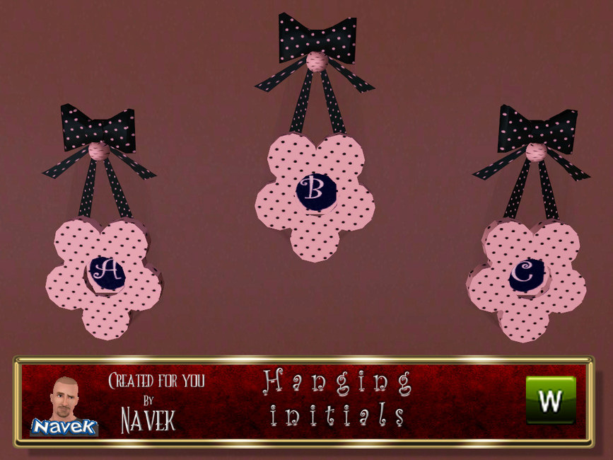 The Sims Resource - GIRLS BEDROOM HANGING LETTERS n-z