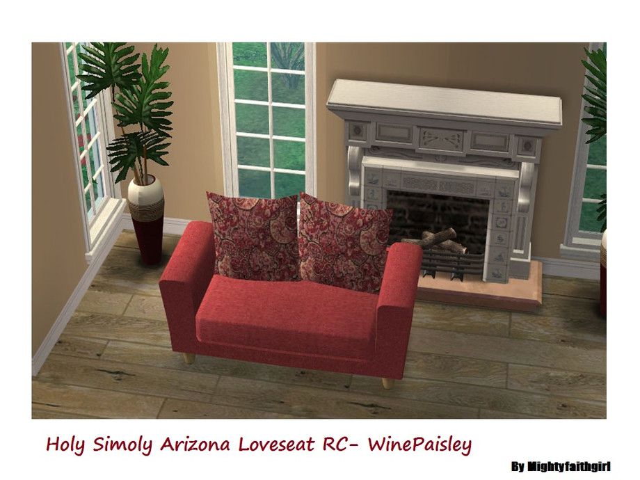 The Sims Resource | MFG Holy Simoly Arizona Love Seat Recolor - Wine ...