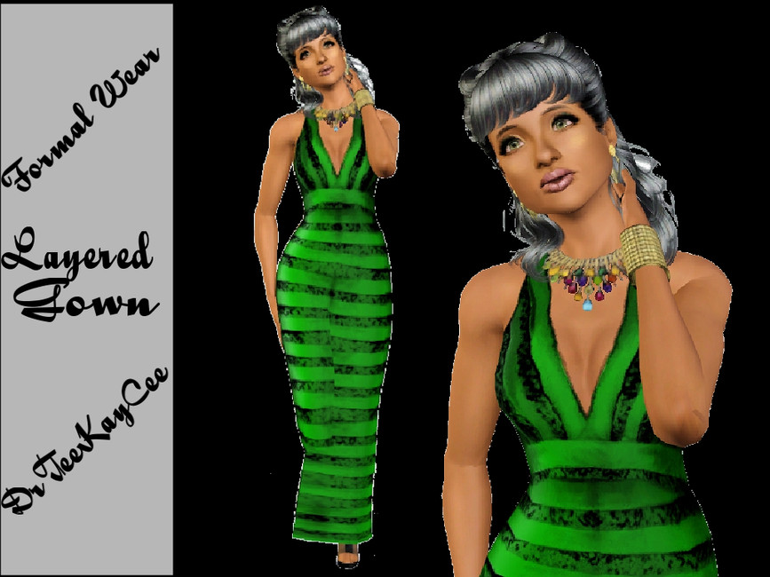 The Sims Resource - Formal Wear: Layered Gown & Dress Set