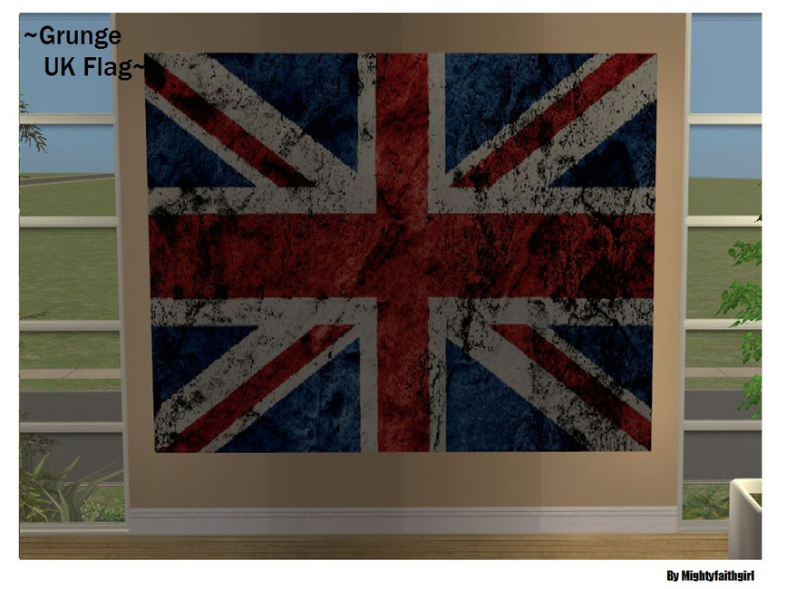 The Sims Resource - MFG UK Flag Grunge Mural Recolor