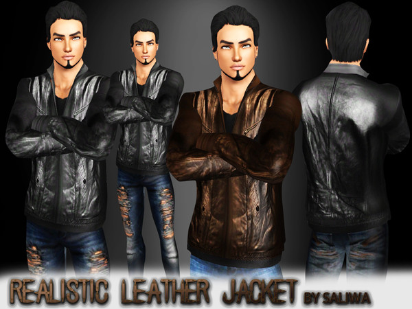 The Sims Resource | Realistic Leather Jacket for OutDoor C.