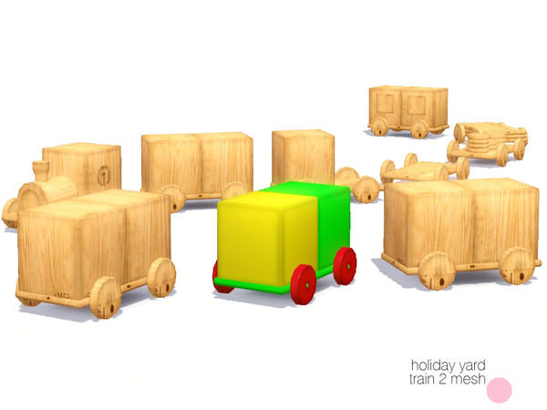 The Sims Resource | Holiday Yard Toy Train 2 Mesh