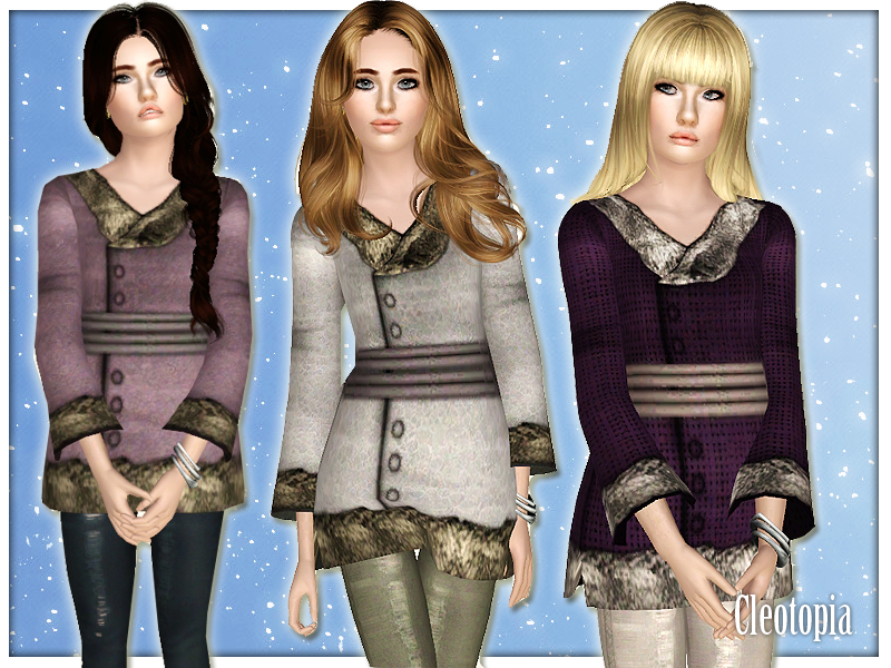 The Sims Resource | TEEN Sweetheart Fur winter coat