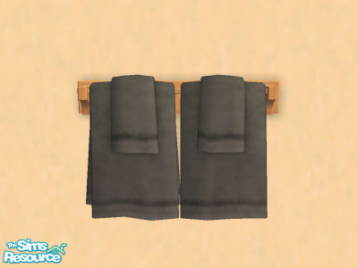 The Sims Resource - Crystal Creations Towel Rack Recolors - Dark Grey
