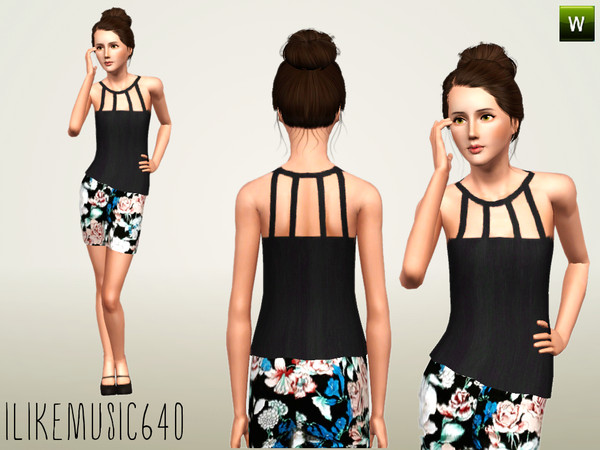 The Sims Resource | Geometric Strap Top AF