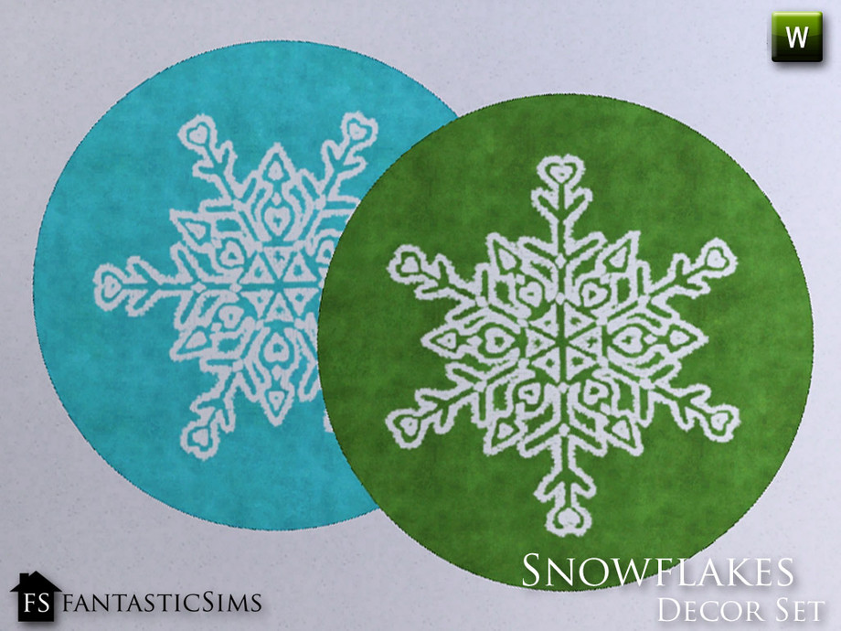 The Sims Resource | Decor Area Rug Snowflakes FS