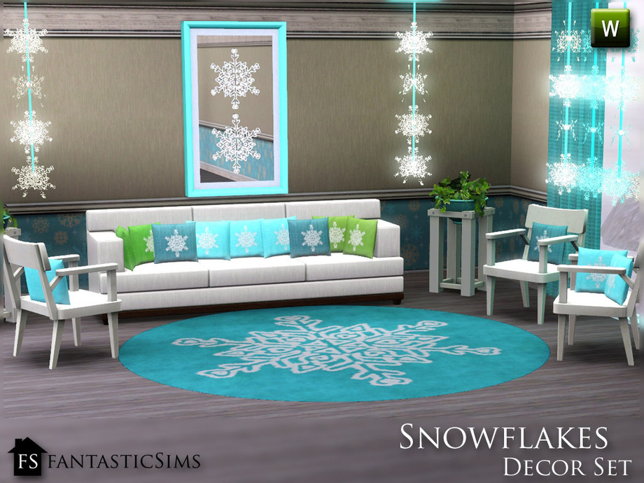 The Sims Resource | Decor Area Rug Snowflakes FS
