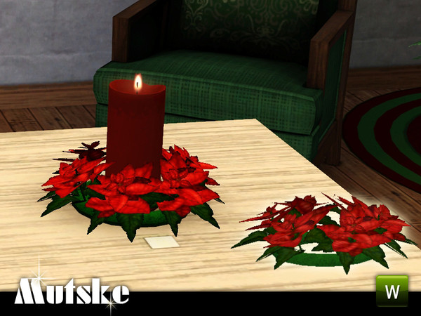 The Sims Resource | Candles Collection Poinsettia Candleholder