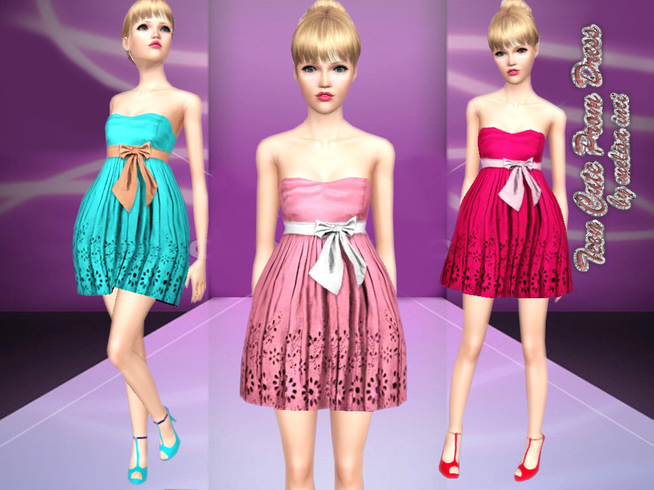 The Sims Resource | Teen Cute Prom Dress
