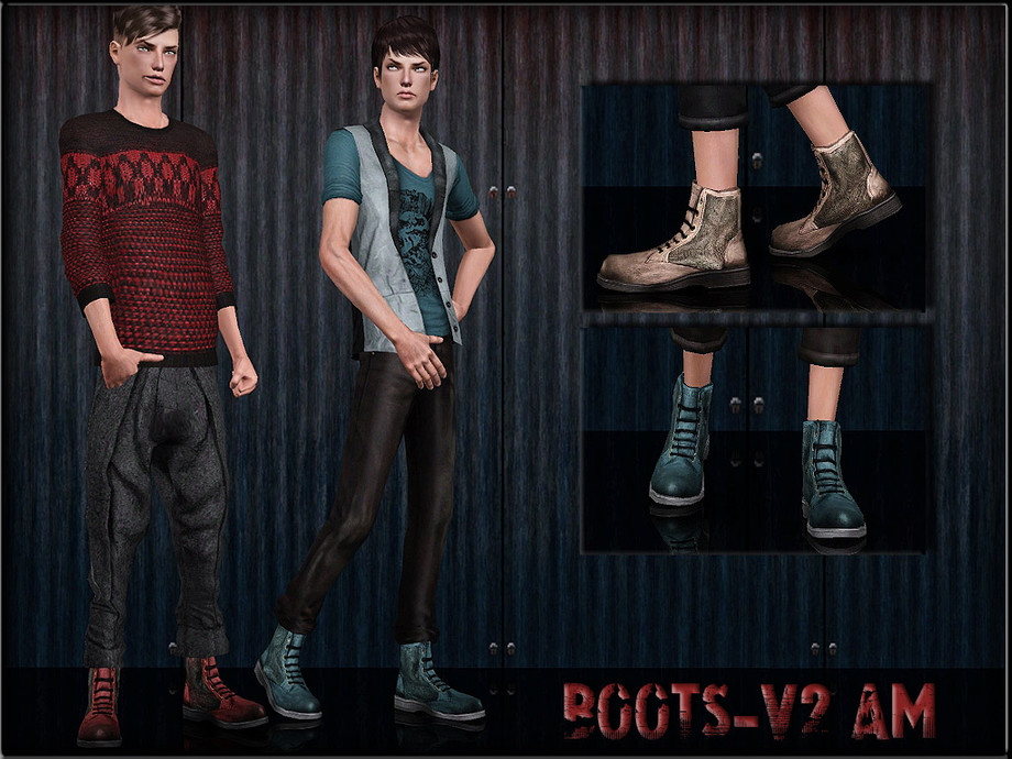 The Sims Resource | ShoesSet3_Boots-V2_AM
