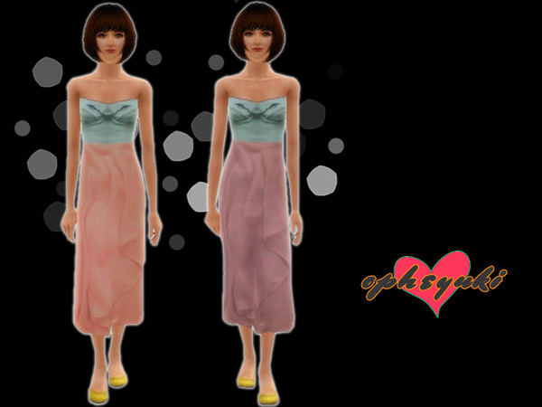 The Sims Resource - Denim and Chiffon Dress