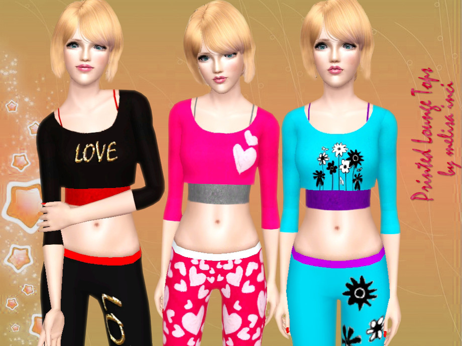 The Sims Resource | Printed Lounge Tops