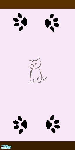 The Sims Resource | cat wallpaper set - Cat Pink Wallpaper