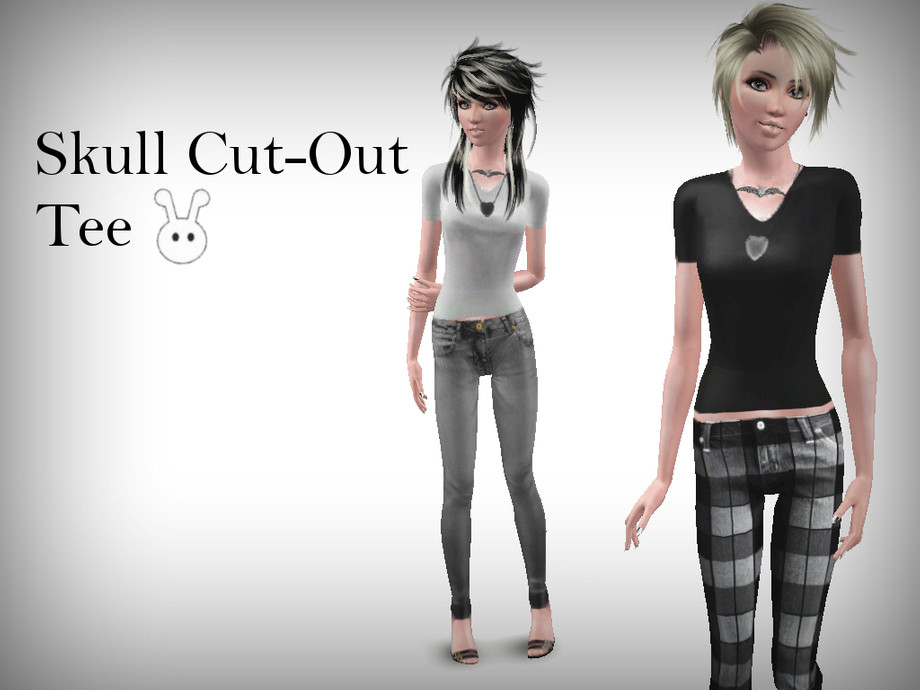 The Sims Resource | Skull Cut-Out Tee