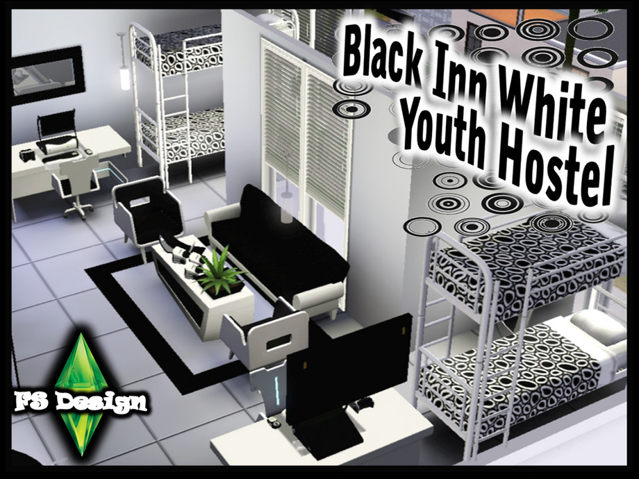 The Sims Resource | Black Inn White Youth Hostel