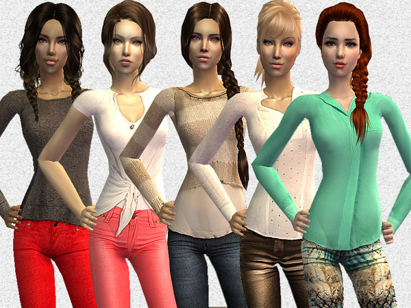 The Sims Resource | Fresh And Modern Everyday Outfits - Collection