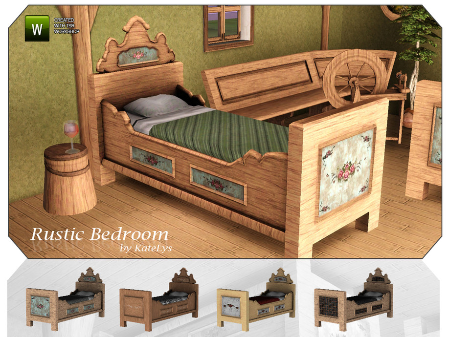 The Sims Resource | Rustic Bedroom Single Bed