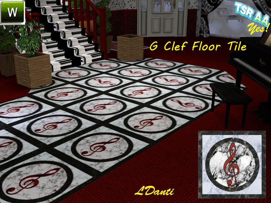 The Sims Resource - Floor_ tile_ medallion_ gclef