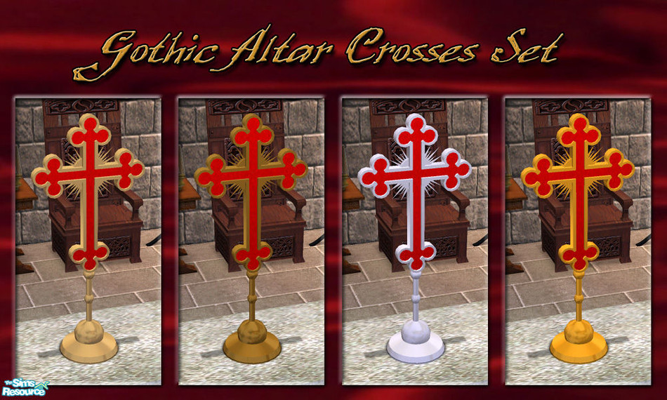 The Sims Resource - Gothic Altar Cross Set
