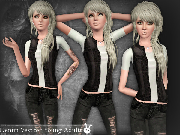 The Sims Resource | Girl's Denim Vest YA/A