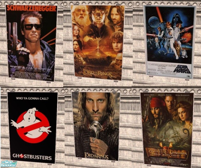 The Sims Resource - movie poster set