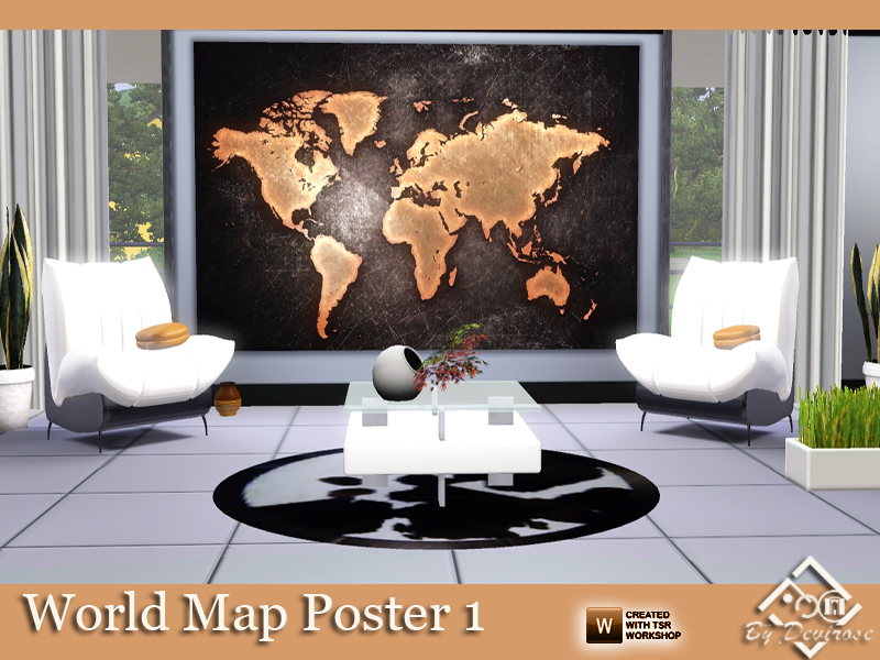 The Sims Resource | World Map Poster 1