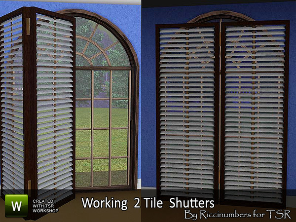 The Sims Resource | Shabby Chic Elite Living Shutters 2 Tile