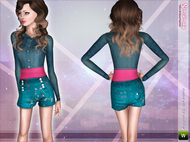 The Sims Resource - Splash High Waisted Shorts