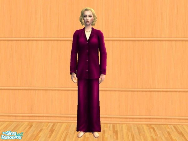 The Sims Resource - Silk Pajamas - Magenta