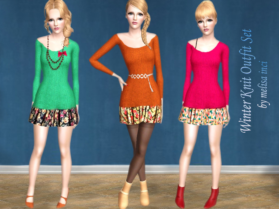 The Sims Resource - Knitted Outfit Set