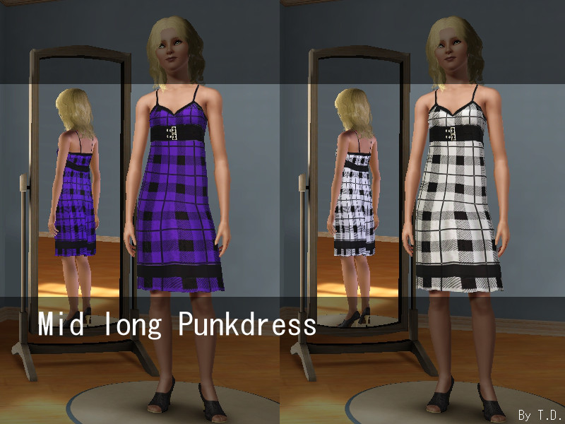 The Sims Resource | Long punkdress_T.D.