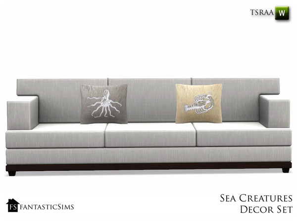 The Sims Resource | Sea Creatures LR Decor Set 1 Sofa Cusions