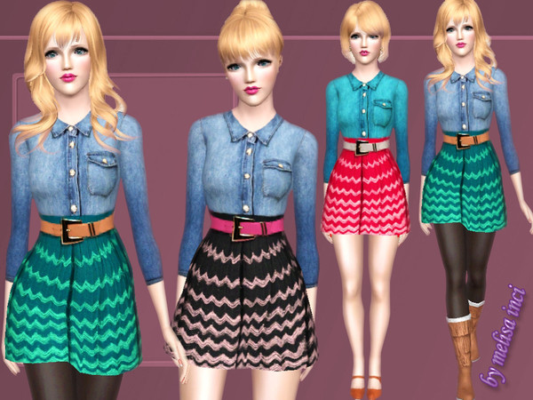 The Sims Resource | Denim Shirt Combine