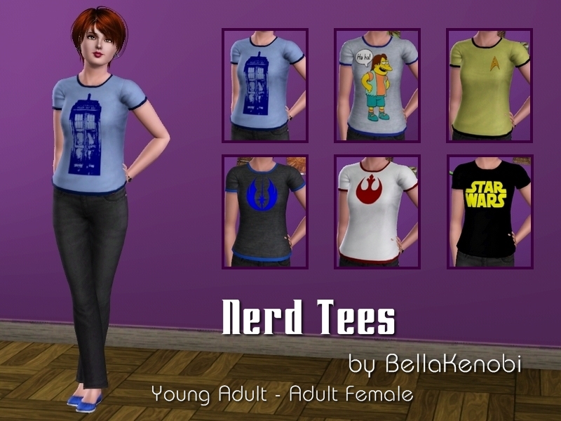 The Sims Resource | Nerd Tees - For Adult Female