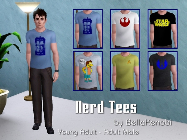 The Sims Resource - Nerd Tees - For Adult Male