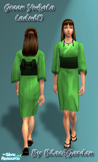 The Sims Resource - Green Yukata (adult)