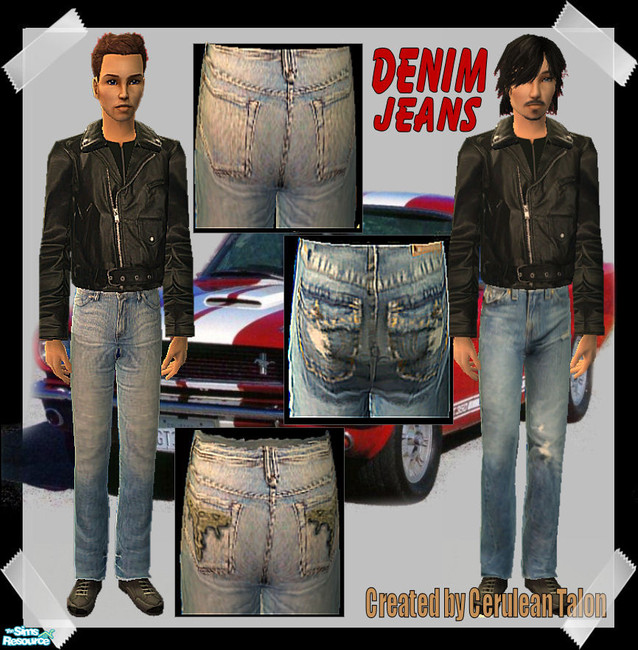 The Sims Resource - Denim Designer Jeans for Men - Adult & Young Adult