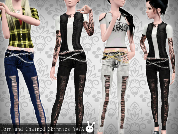 The Sims Resource | Torn and Chained Skinnies YA/A