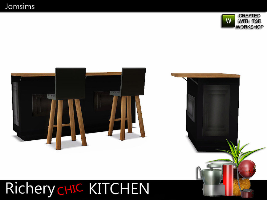 The Sims Resource - Kitchen richery chic counter 2 island