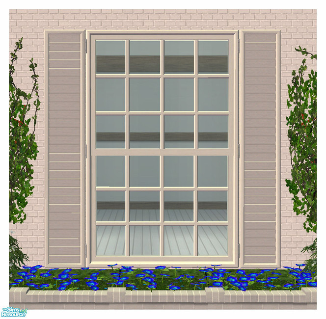 The Sims Resource - BH Shuttered Long Window 3Tile Straight