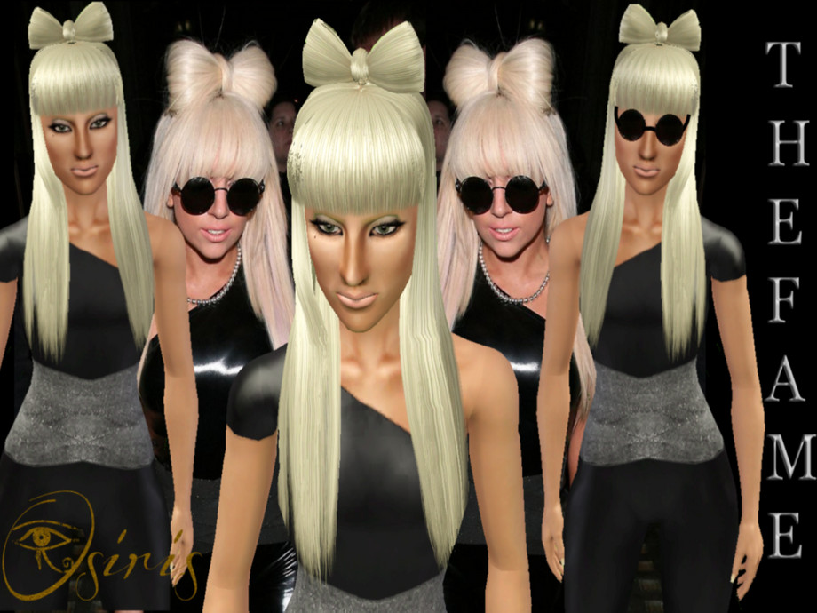 The Sims Resource | Gaga Bow Hair 04 The Fame era