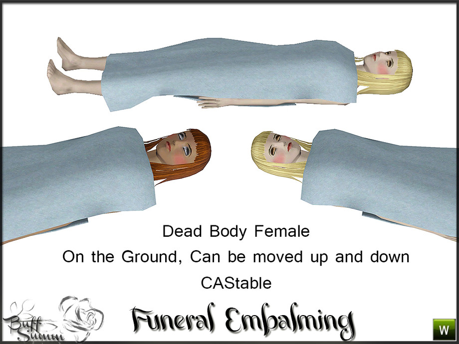 The Sims Resource | Funeral Embalming DeadBody Fem C