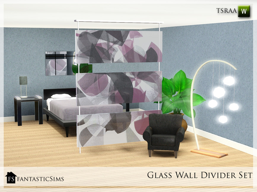 The Sims Resource - FS Glass Wall Divider Set