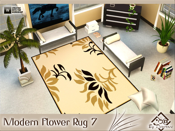 The Sims Resource - Modern Flower Rug 7