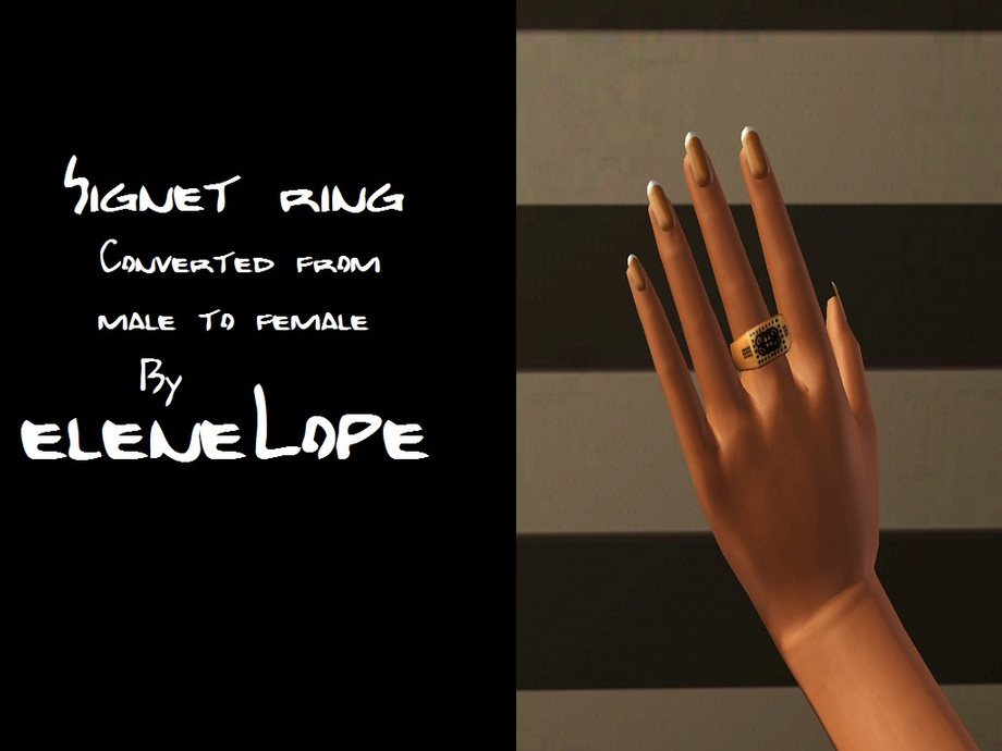 The Sims Resource | Female signet ring