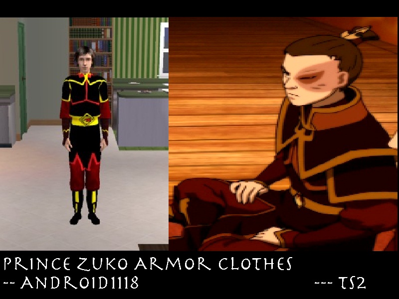 The Sims Resource - Avatar : The Last Airbender - Prince Zuko Armor Clothes