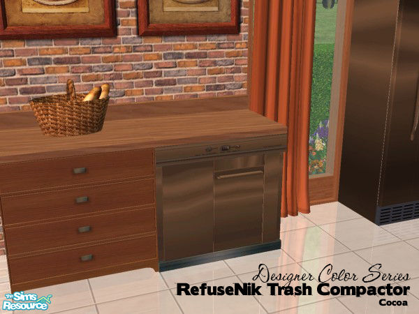 The Sims Resource - RefuseNik Trash Compactor Designer Recolors-Cocoa Brown